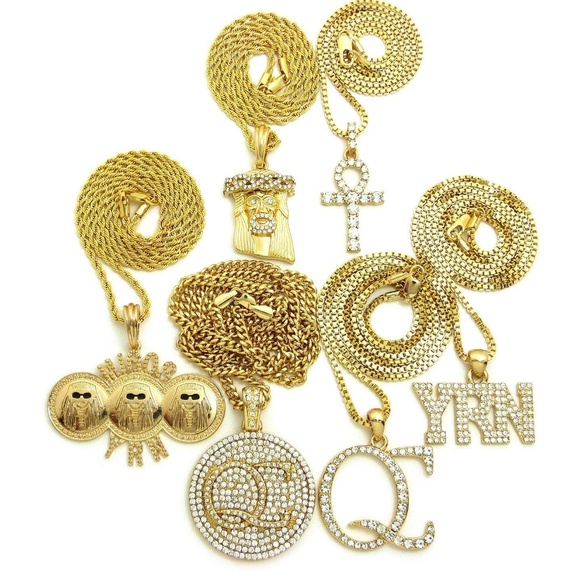 Accessories | Iced Migos Qc Yrn Jesus Ankh 6 Chain Necklace Set | Poshmark
